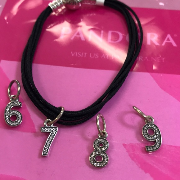 Pandora | Accessories | Pandora Black Bracelet 67 Inch With A Number ...